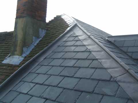 TM Building in Fleet Hampshire - re-slate & re-tile roof